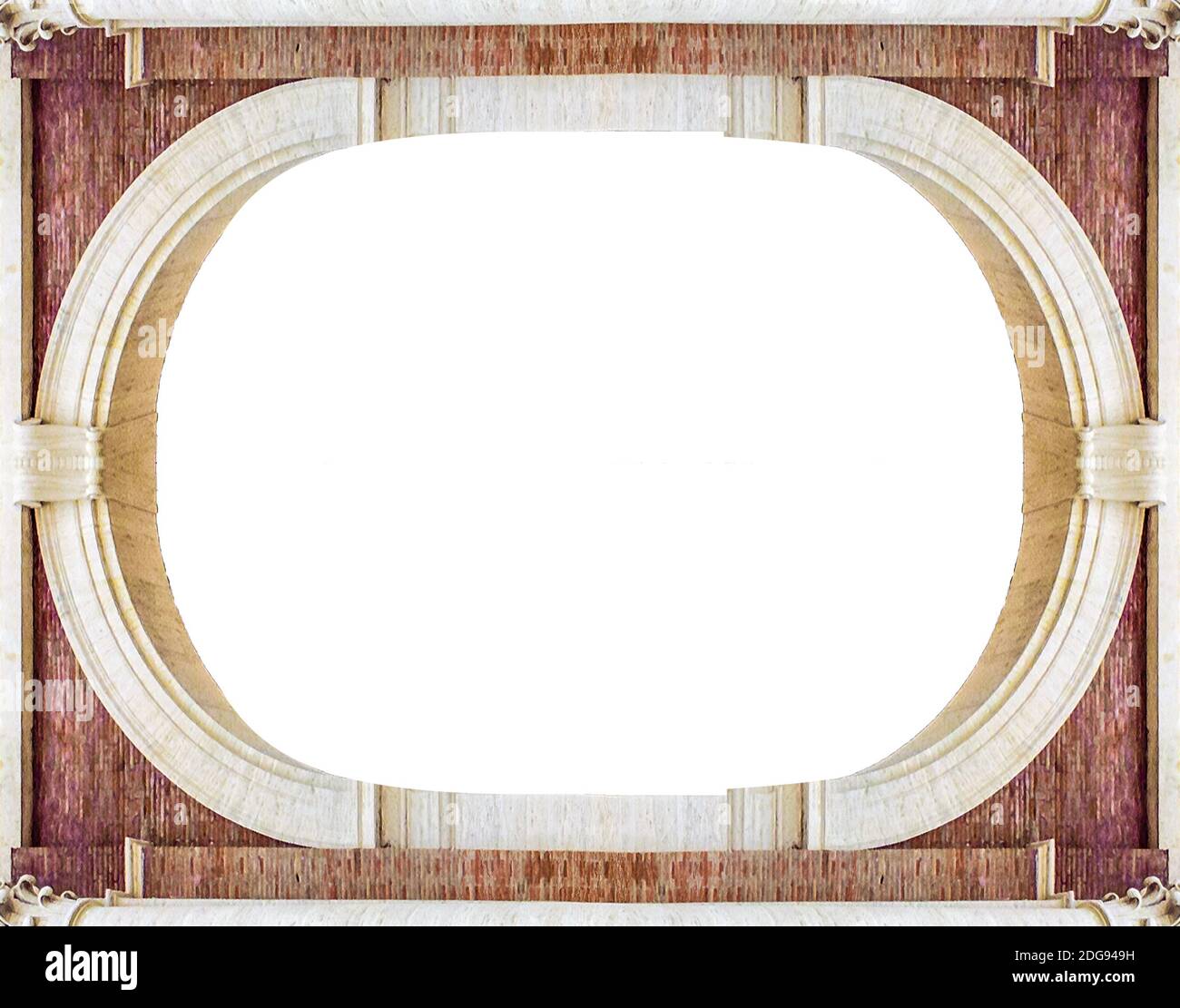 Renaissance Style White Landscape Frame Background Stock Photo - Alamy
