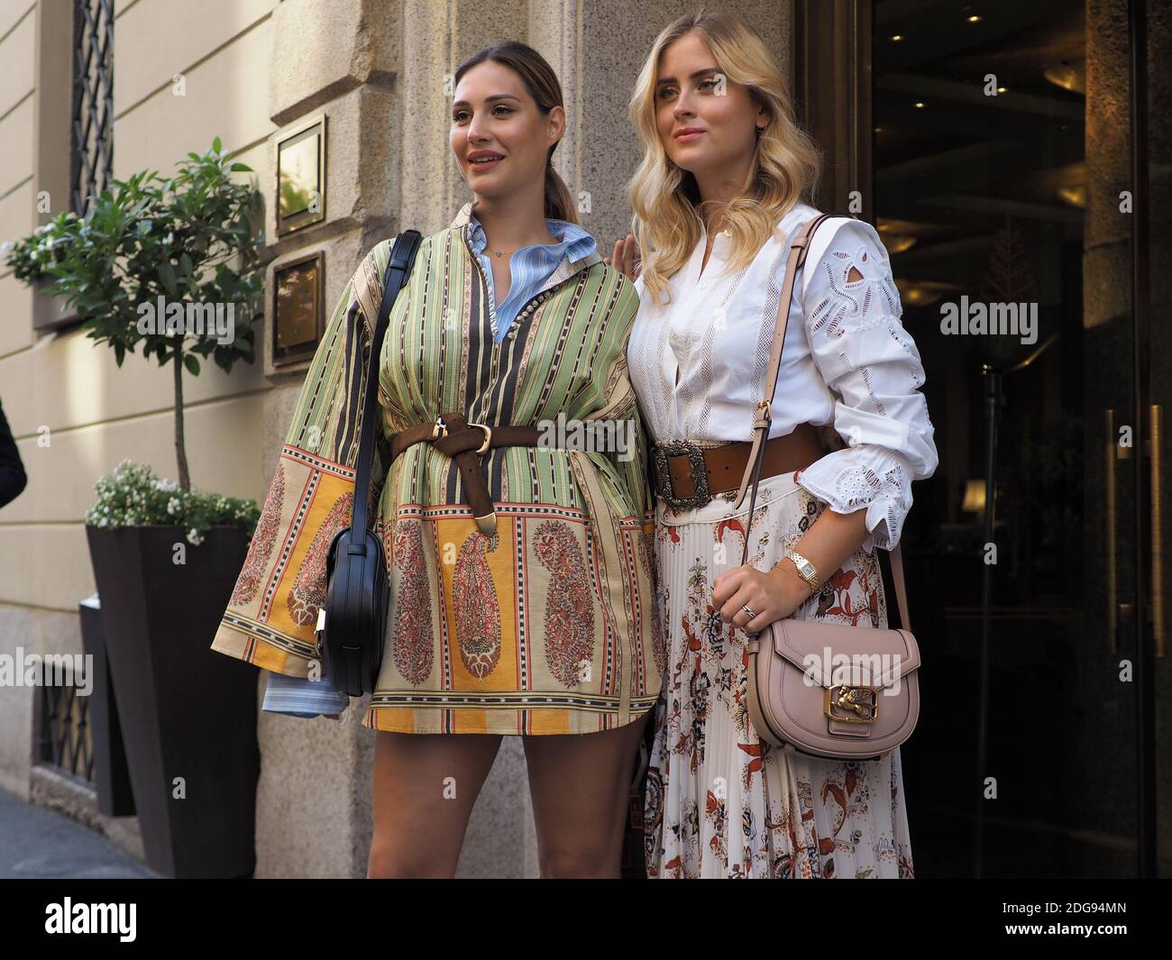 Milan, Italy: 15 July 2020: Valentina Ferragni e Beatrice Valli posing ...