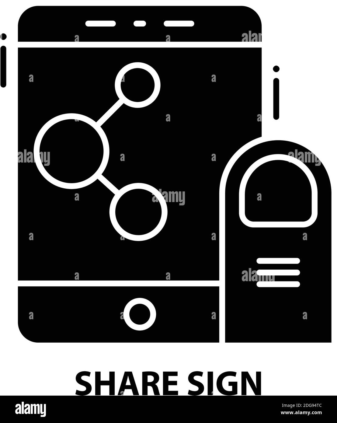 share sign icon, black vector sign with editable strokes, concept ...