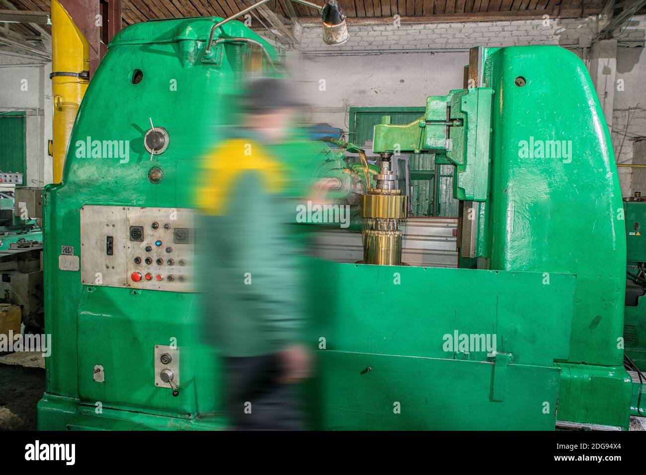 Facing operation of a metal blank on turning machine with cutting tool ...