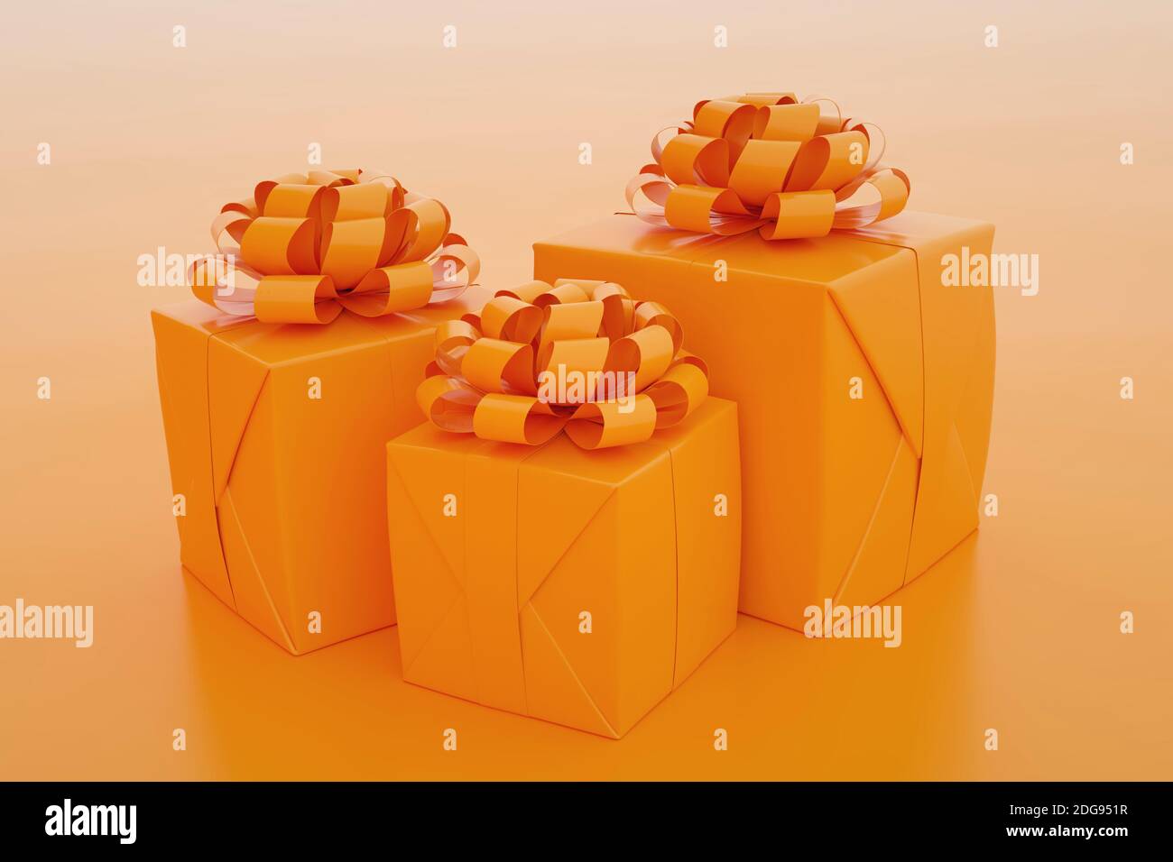 Set of orange gift boxes. Perfect for greeting cards, holiday design ...