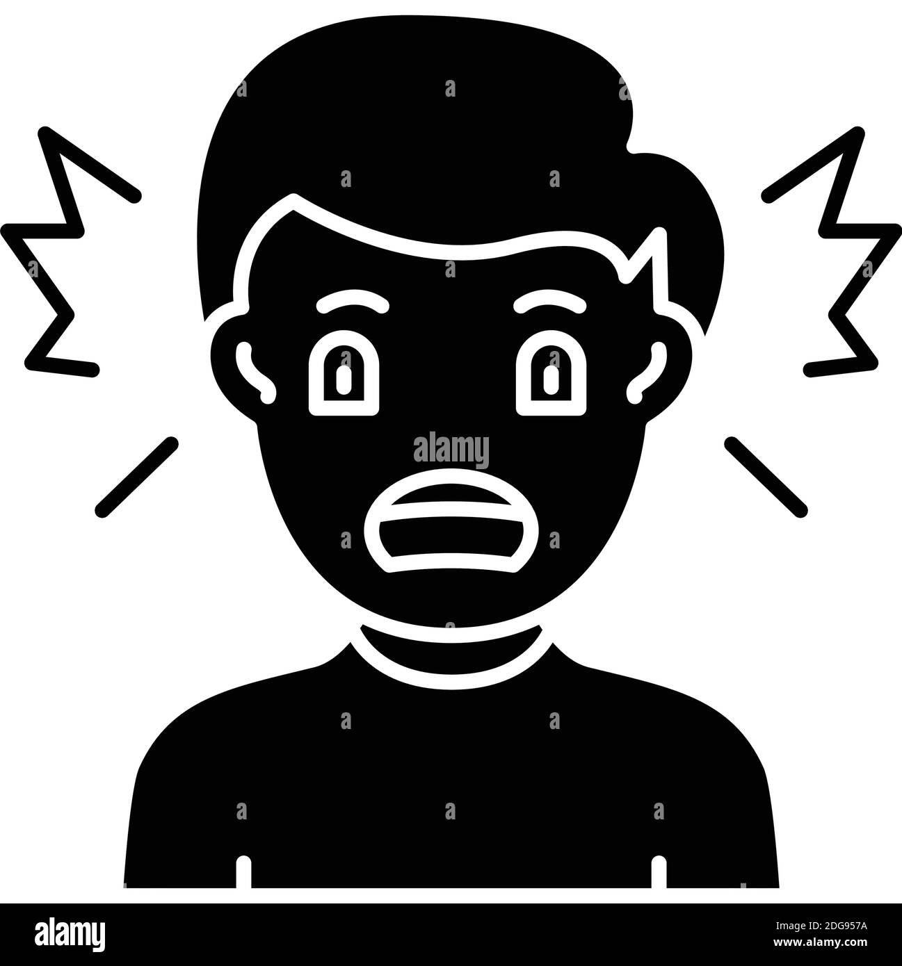 Black Icon Vector Man Open Mouth High Resolution Stock Photography and ...