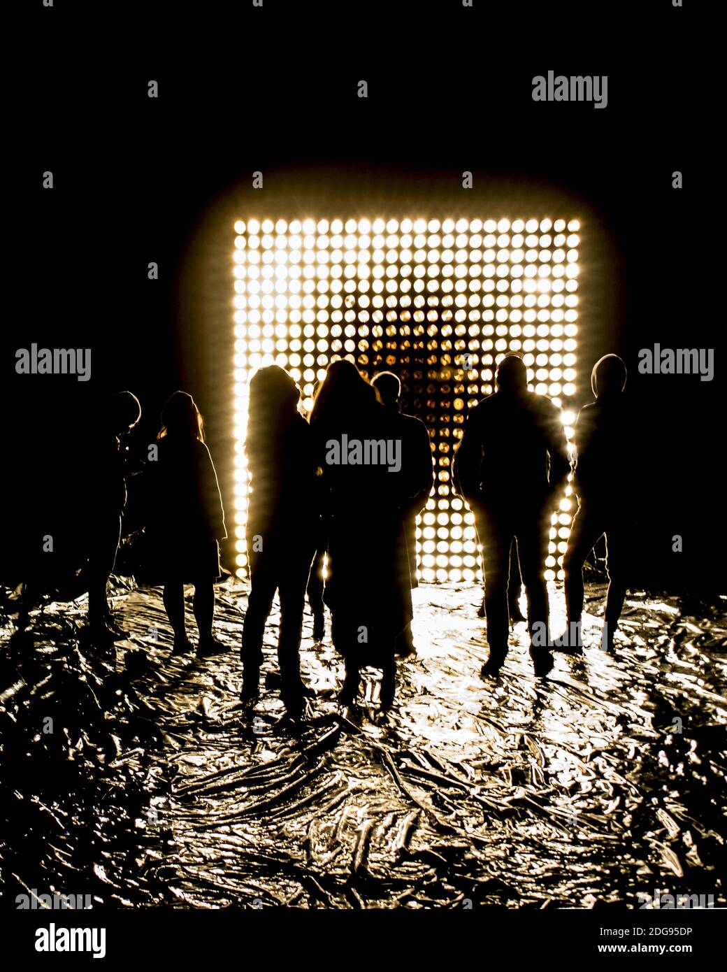 Contemporary Art Performance at Night Stock Photo - Alamy