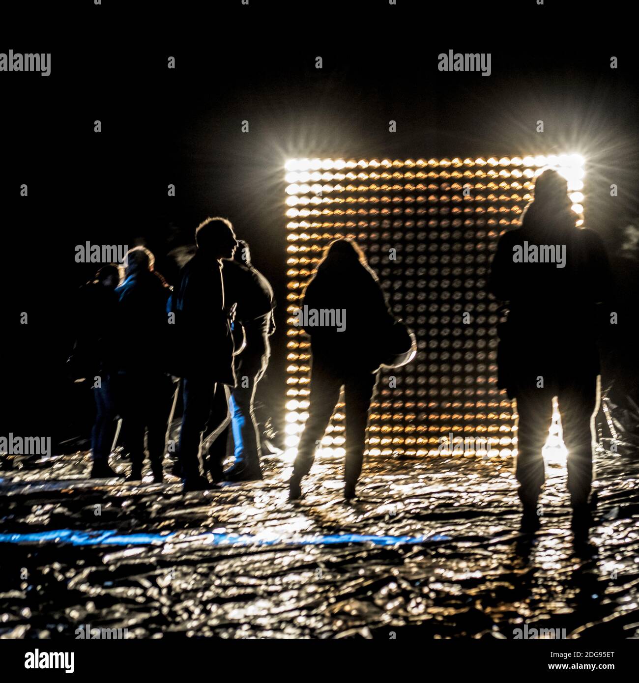 Contemporary Art Performance at Night Stock Photo - Alamy