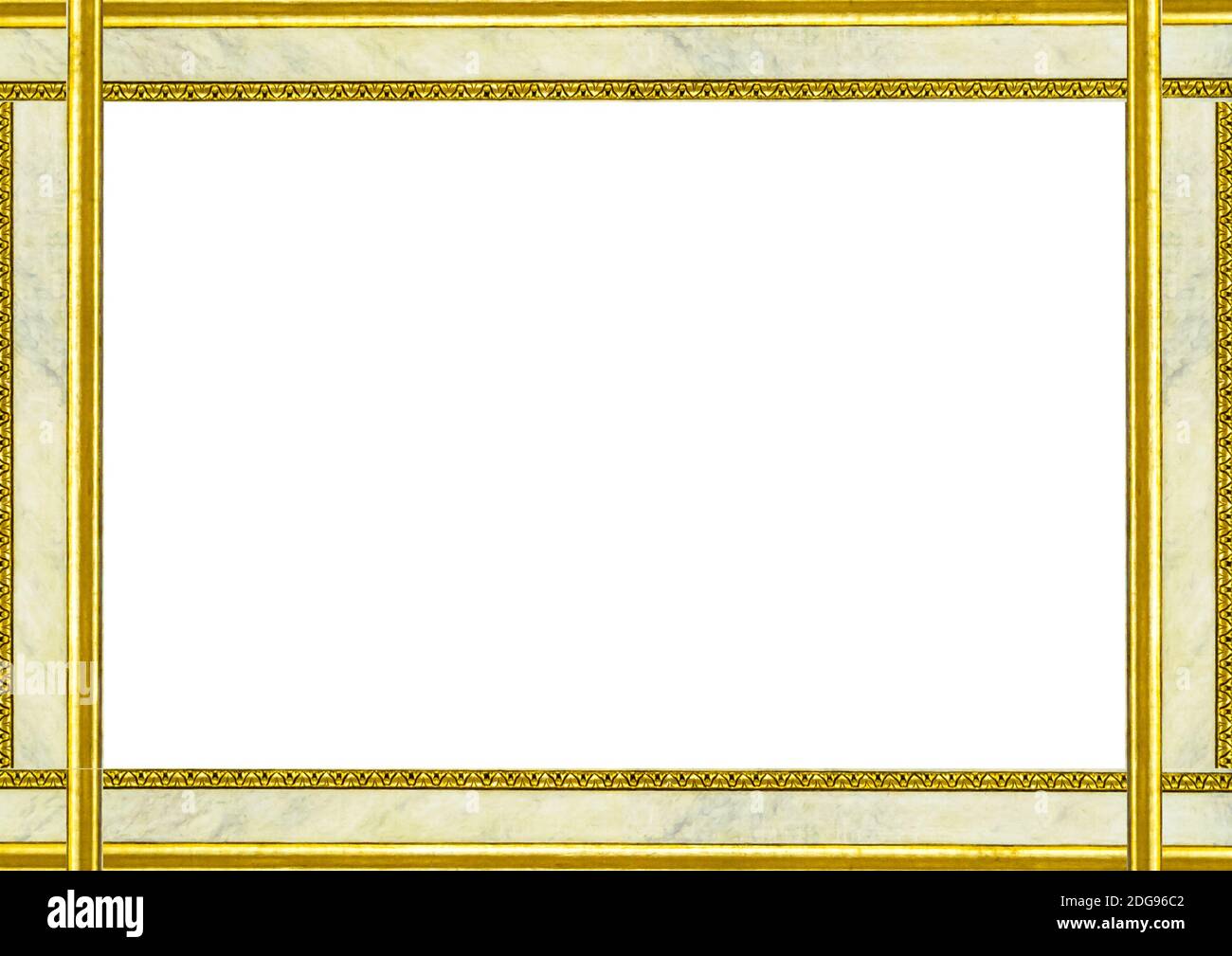 Landscape Blank Frame With Marble and Golden Decorated Edges Stock ...