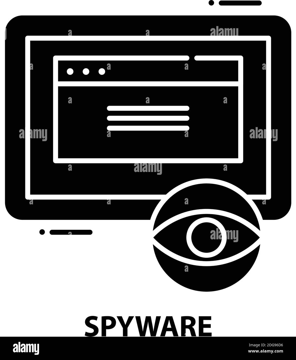 spyware icon, black vector sign with editable strokes, concept ...