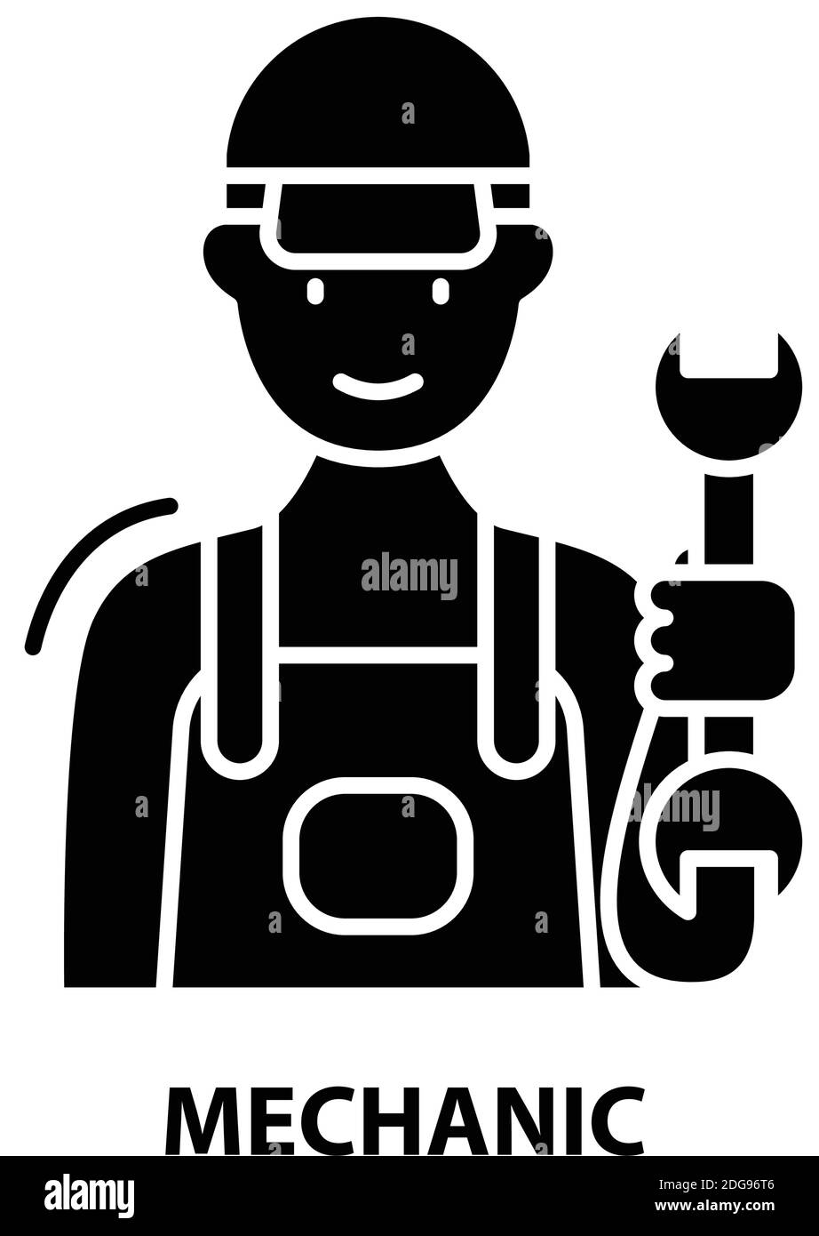 mechanic icon, black vector sign with editable strokes, concept ...