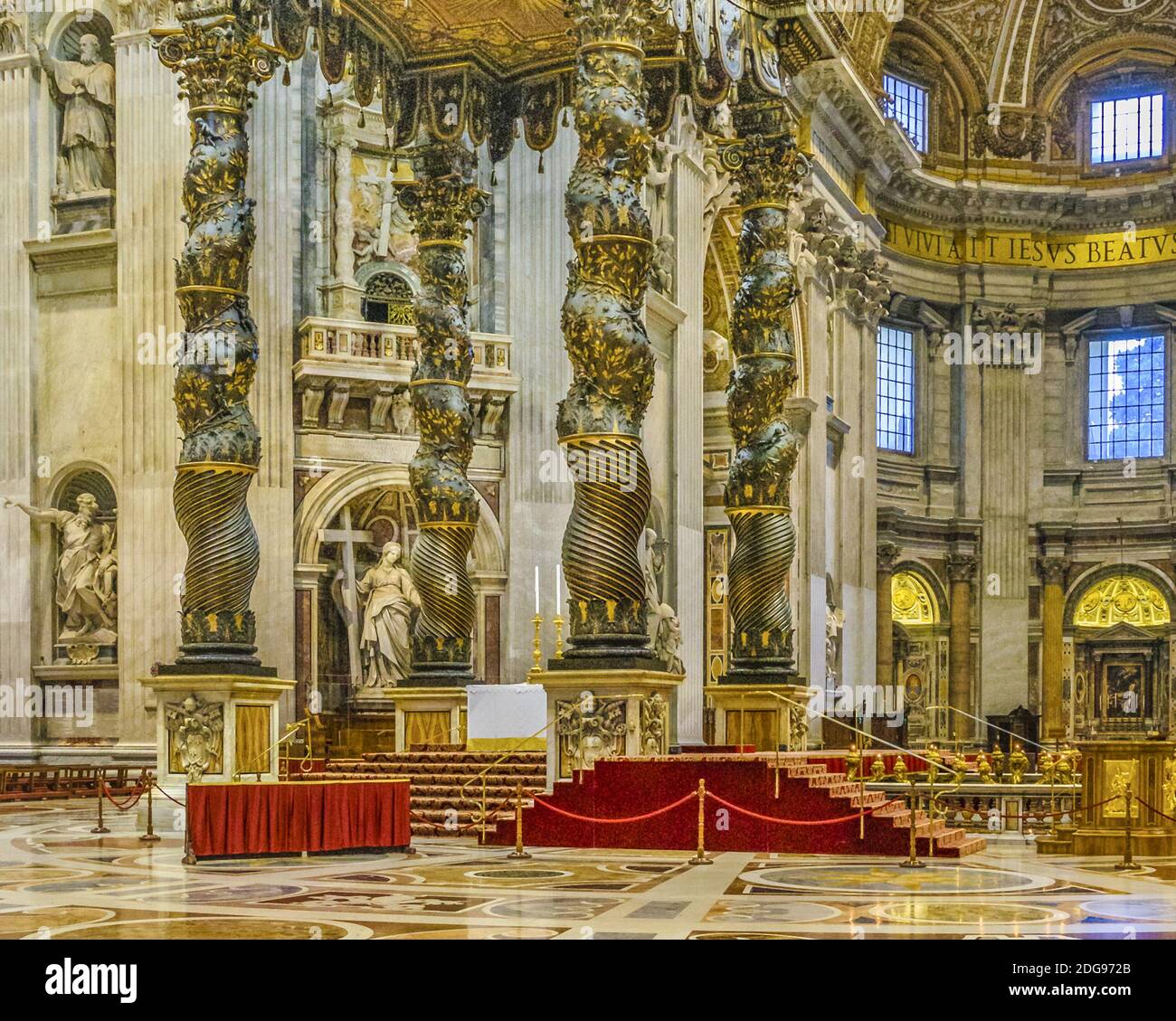 Rome St Peters Basilica Interior View Stock Photo - Alamy