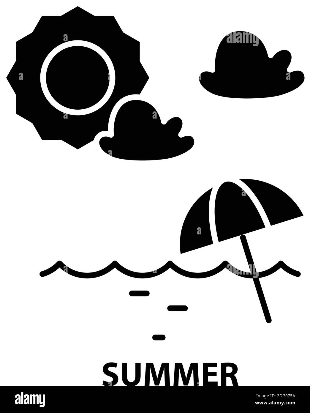 summer icon, black vector sign with editable strokes, concept illustration Stock Vector Image ...