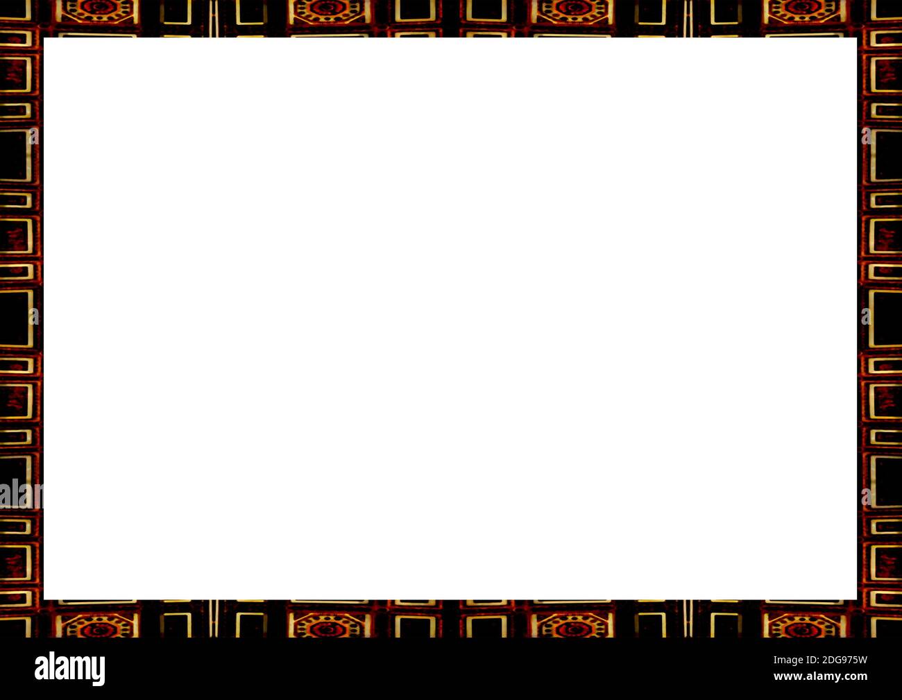 Blank Landscape Frame With Elegant Decorated Edges Stock Photo - Alamy