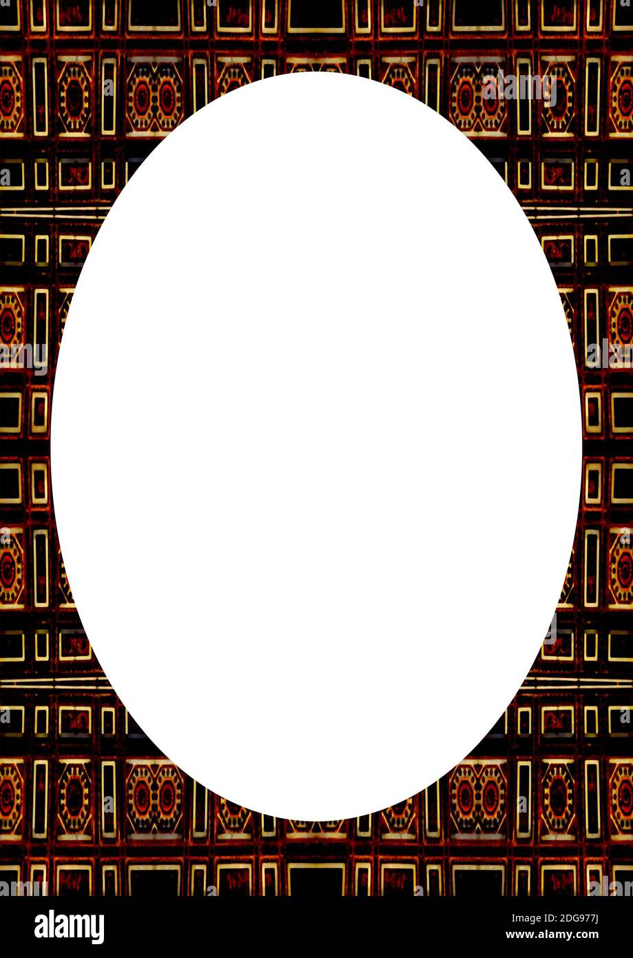 Blank Circle Frame With Elegant Decorated Edges Stock Photo - Alamy