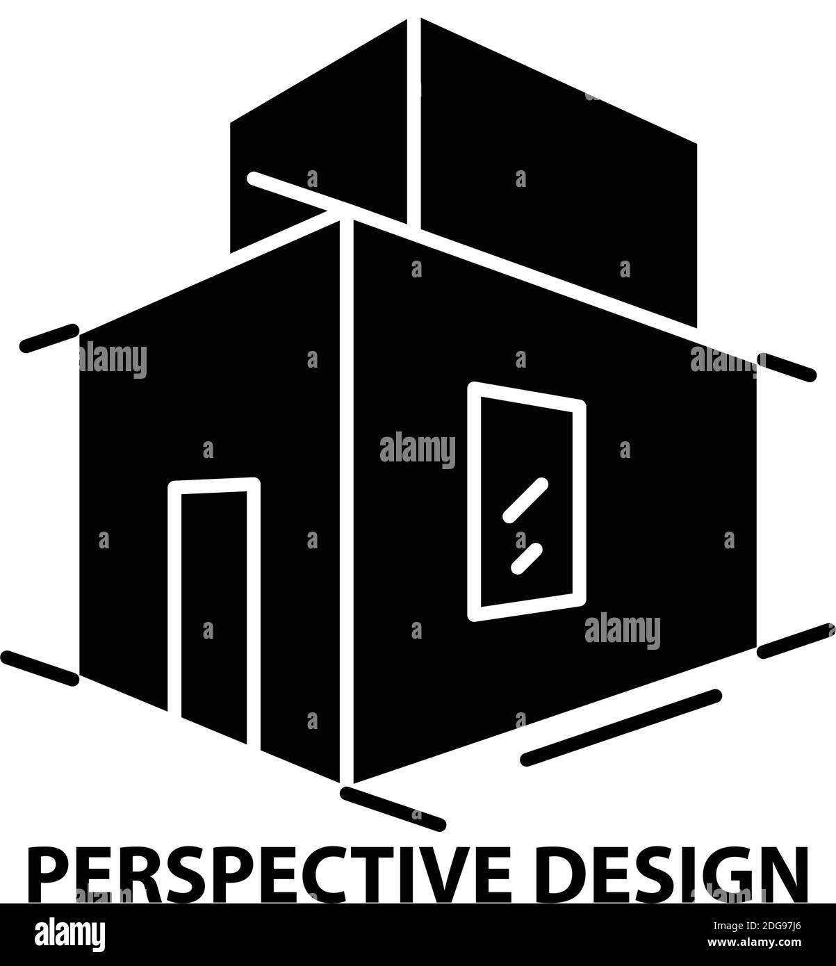 perspective design icon, black vector sign with editable strokes ...