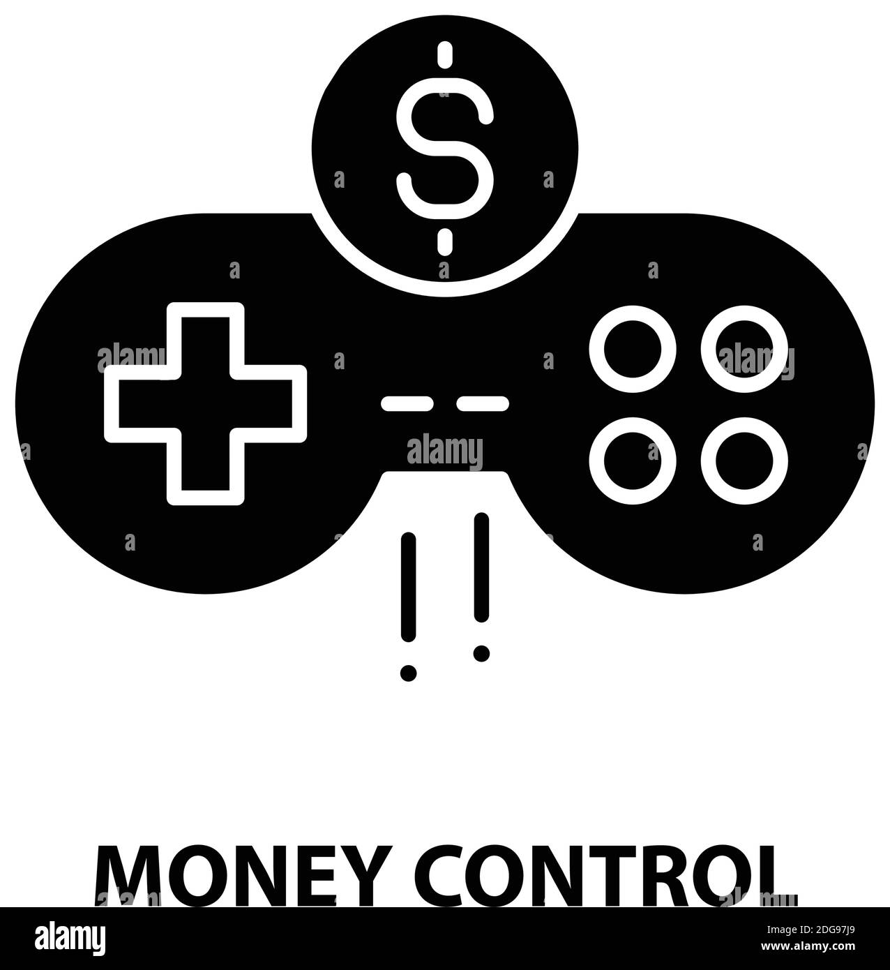 money control icon, black vector sign with editable strokes, concept ...
