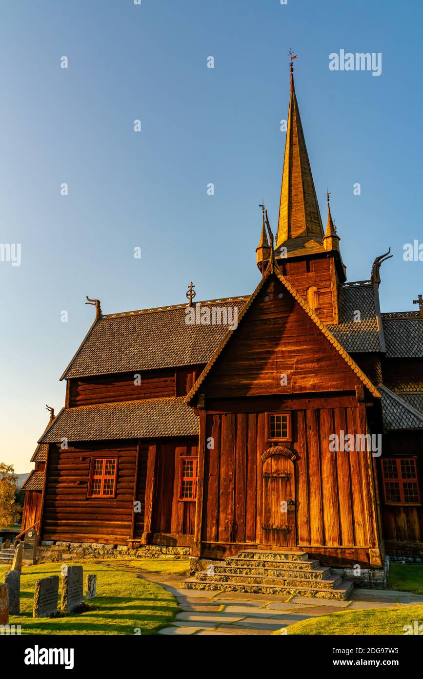 Historic wooden stave church built by Vikings in Norway Stock Photo - Alamy