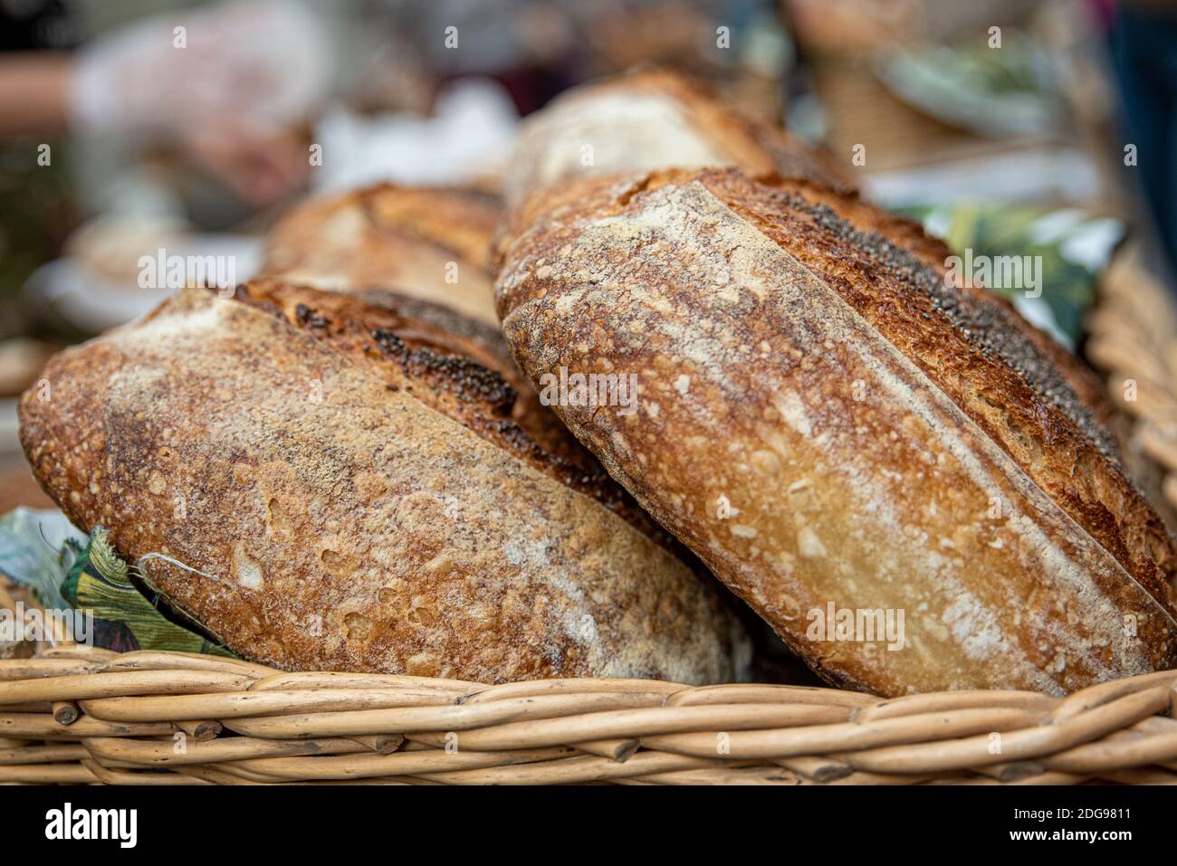 Bread basket with toasted crust Stock Photo - Alamy