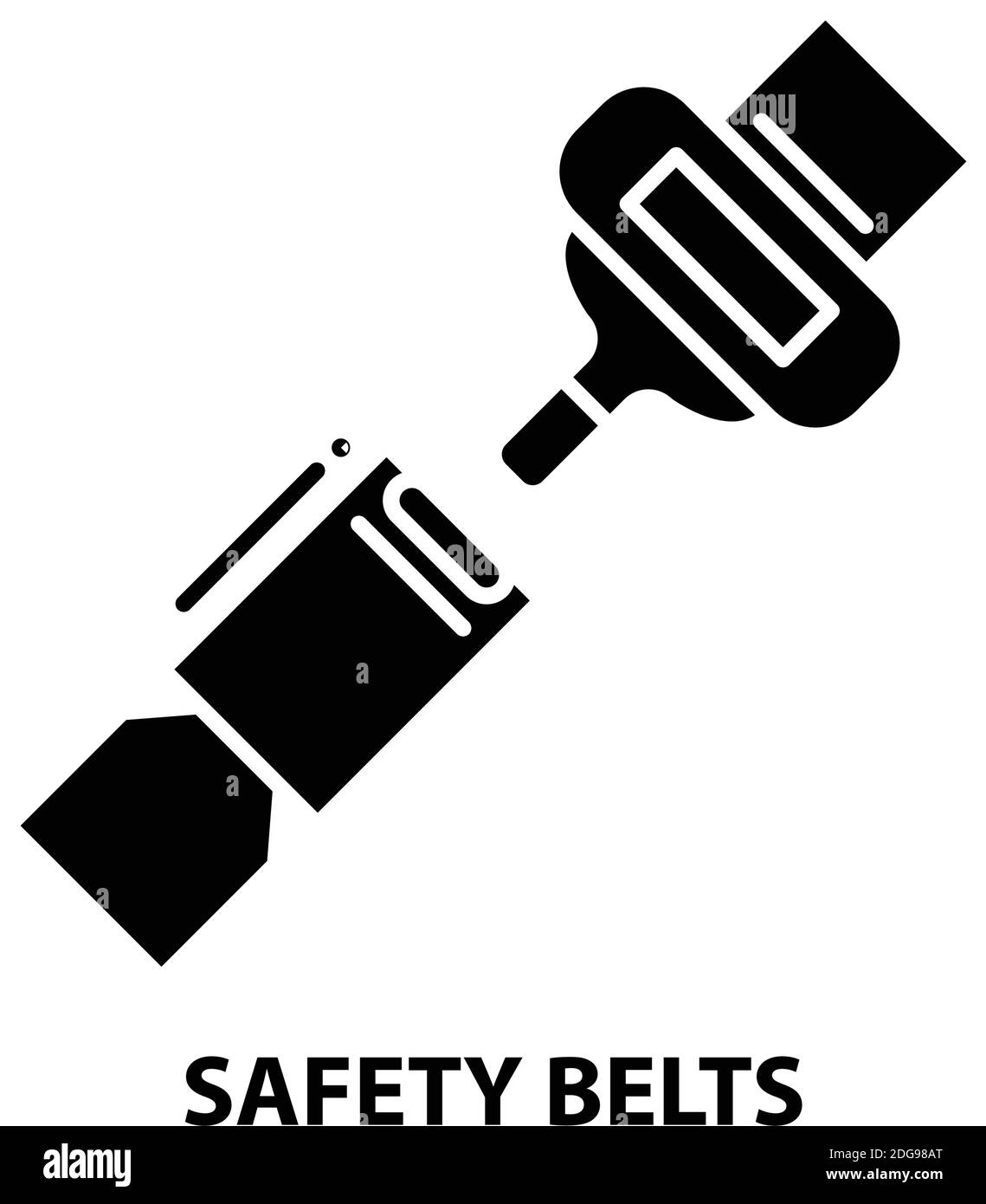 safety belts icon, black vector sign with editable strokes, concept ...