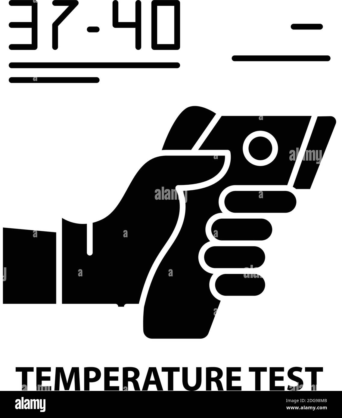 temperature test icon, black vector sign with editable strokes, concept ...