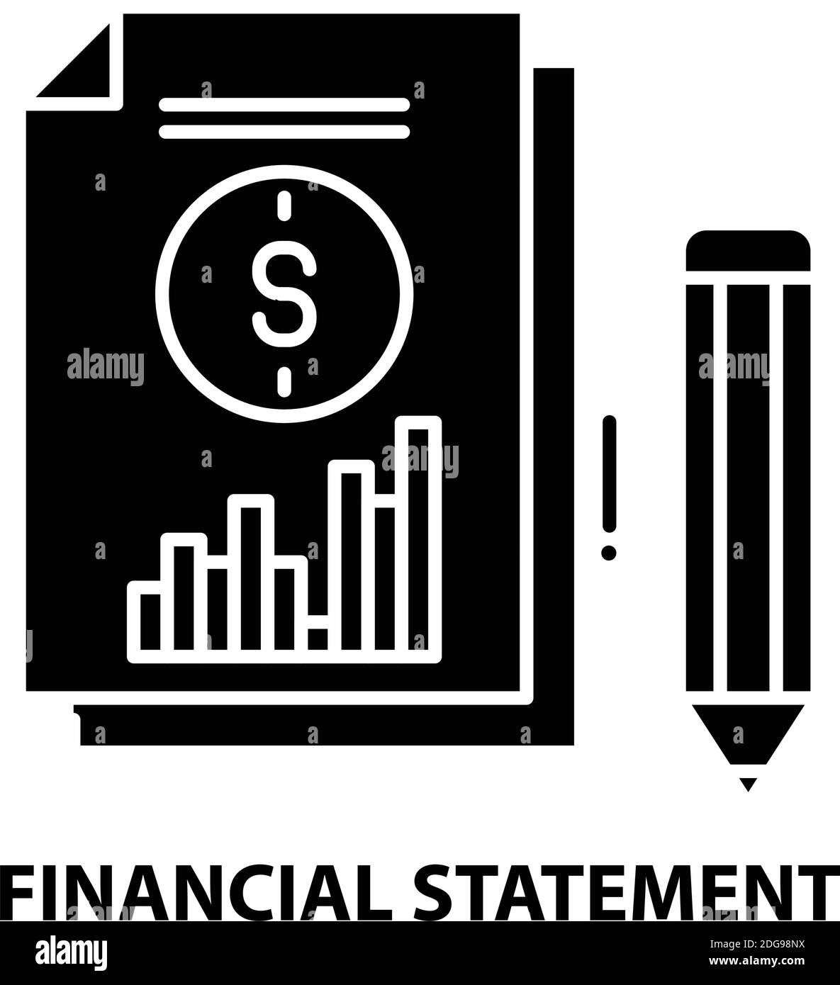 financial statement icon, black vector sign with editable strokes ...