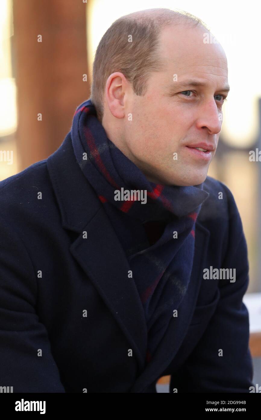 The Duke of Cambridge speaks with members of the public during a visit ...
