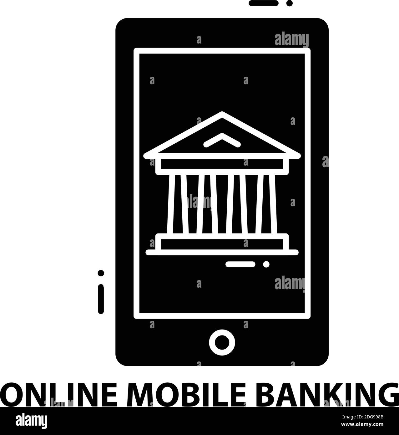 online mobile banking icon, black vector sign with editable strokes ...