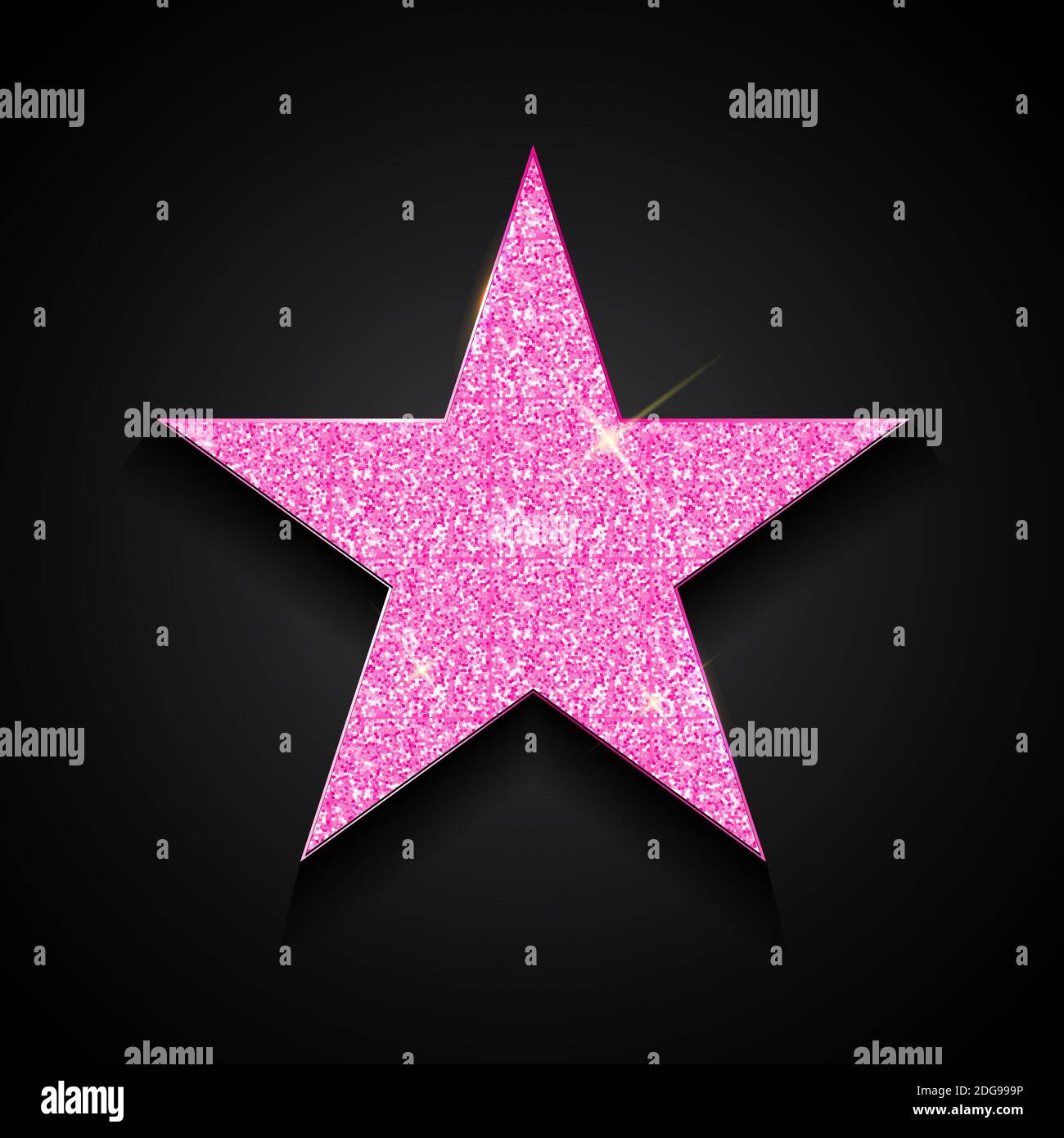 Rose Gold shiny star on black background Illustration Stock Photo - Alamy