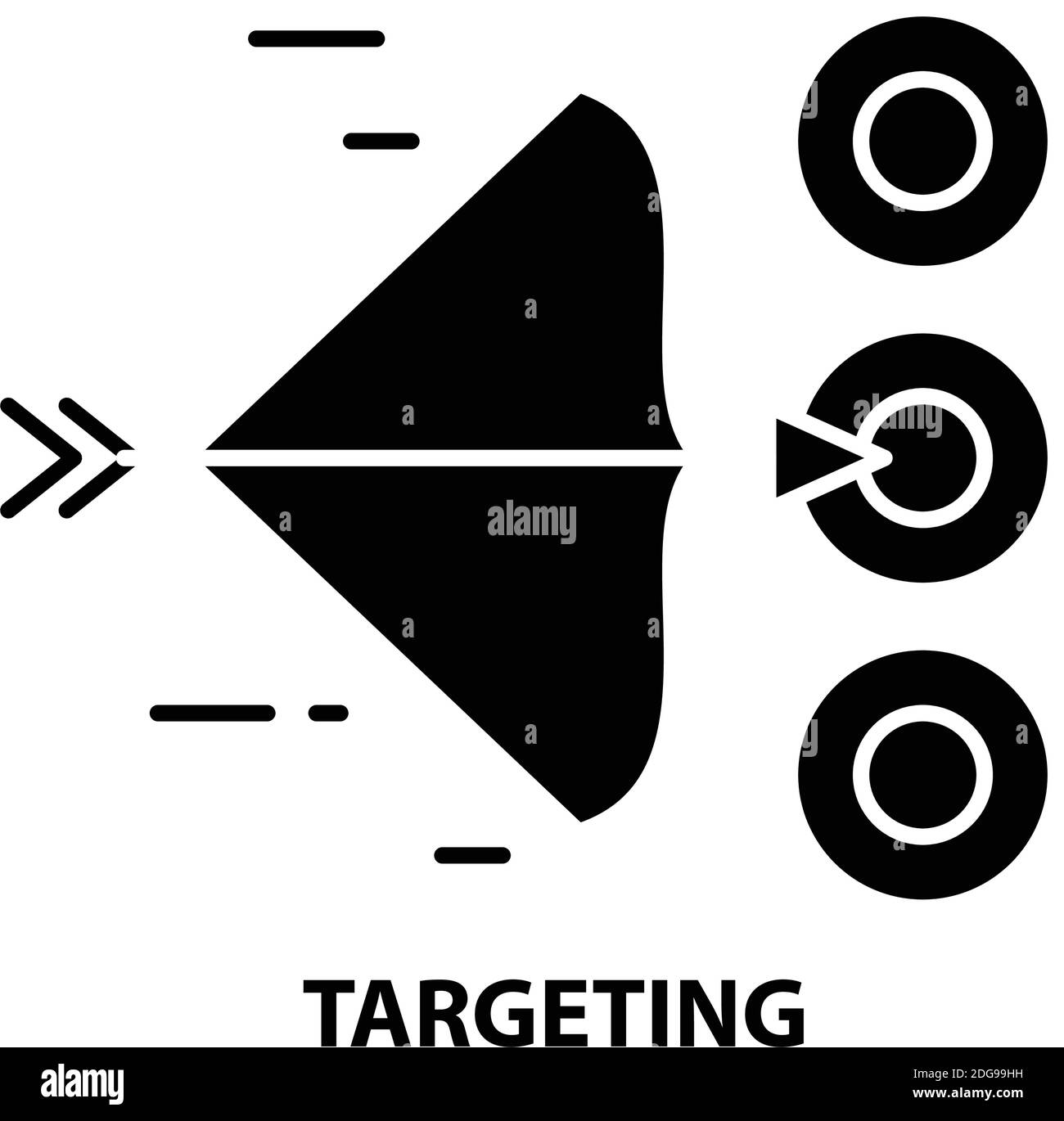 targeting symbol icon, black vector sign with editable strokes, concept ...