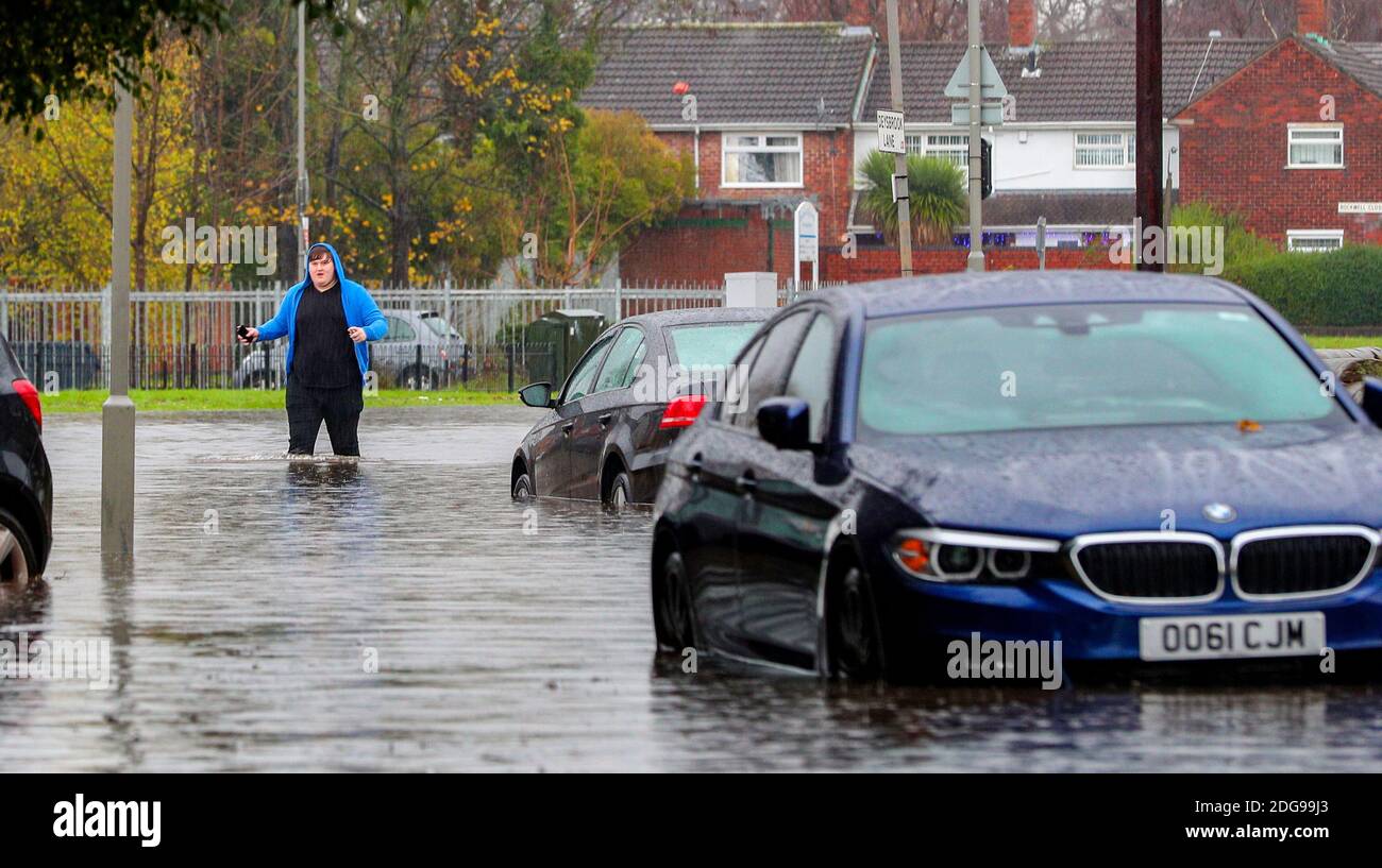 Heavy rainfall has caused localised flooding in West Derby, Liverpool ...