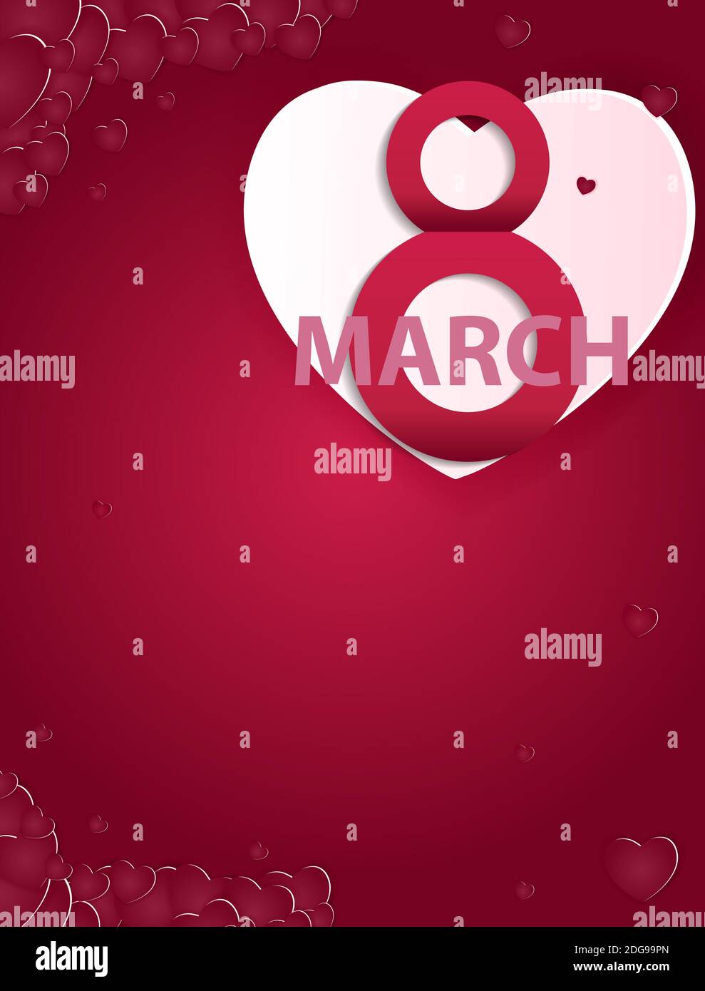 Poster International Happy Women's Day 8 March Heart Shape Greeting ...