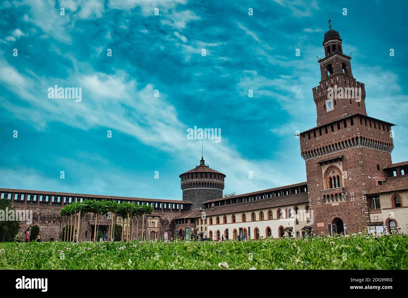 The magnificent Sforza Castle , Castello Sforzesco in Milan, Italy ...