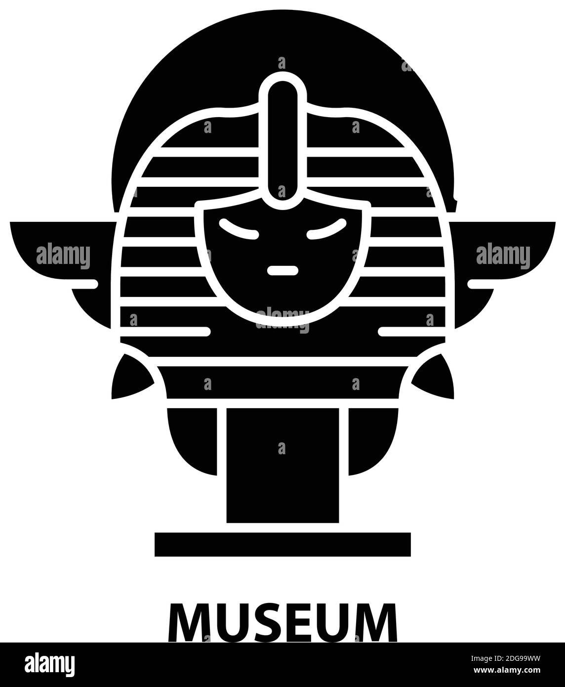 museum icon, black vector sign with editable strokes, concept ...