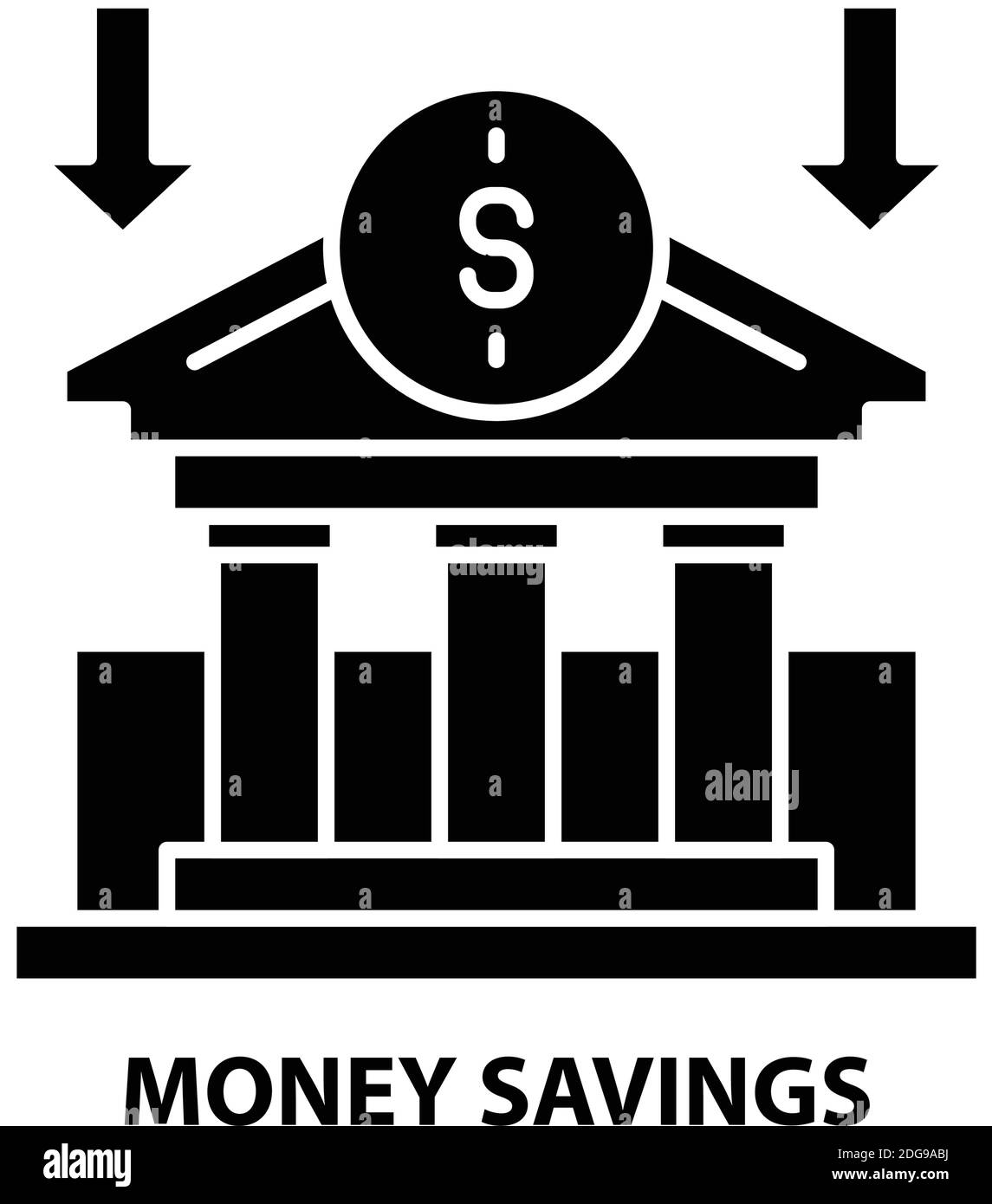 money savings symbol icon, black vector sign with editable strokes ...