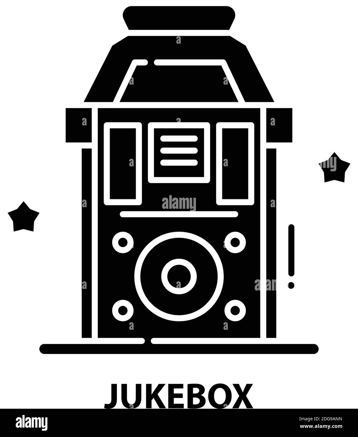 jukebox symbol icon, black vector sign with editable strokes, concept ...