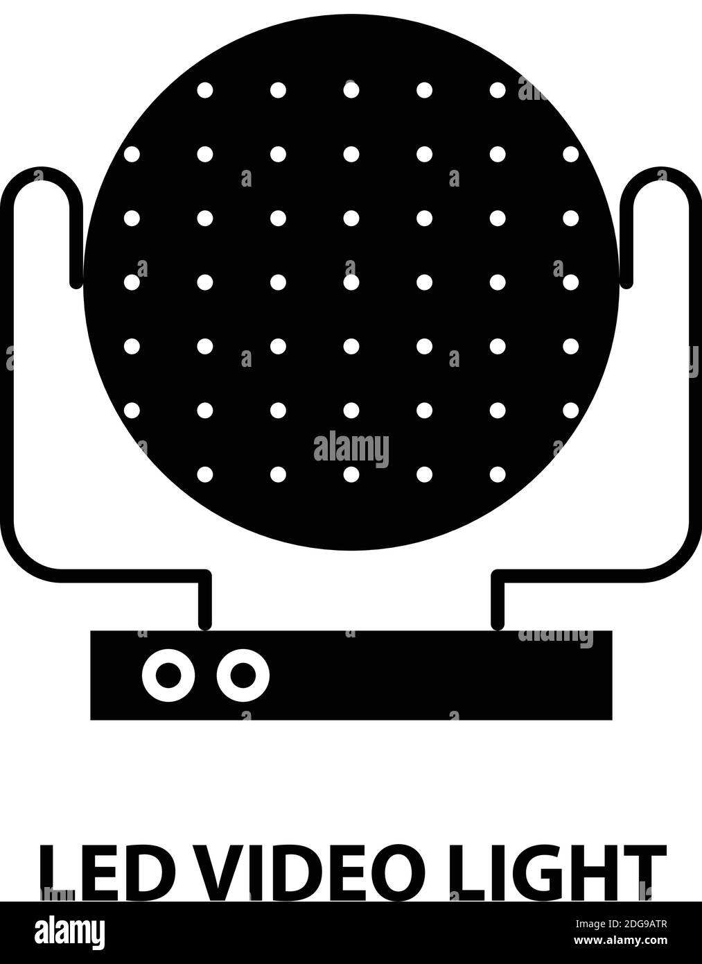 led video light icon, black vector sign with editable strokes, concept ...