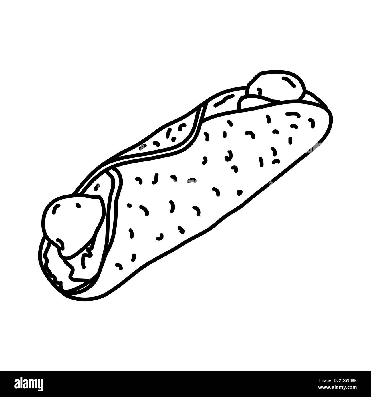 Cannoli Icon. Doodle Hand Drawn or Outline Icon Style Stock Vector ...