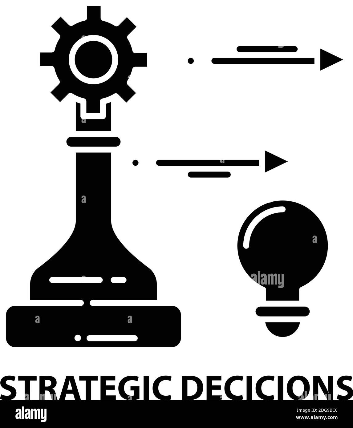strategic decicions icon, black vector sign with editable strokes ...