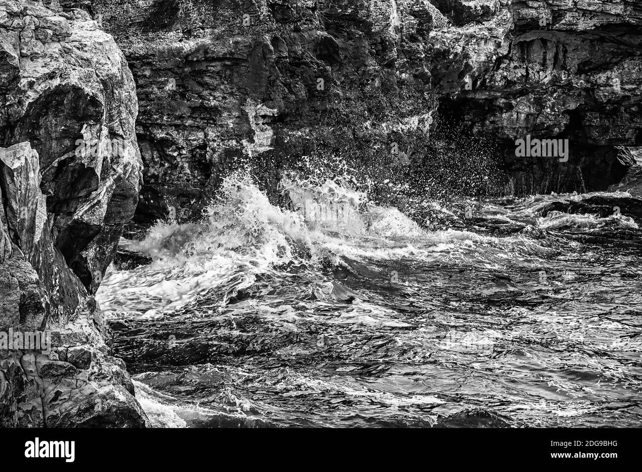 Rocky cliff nature background Black and White Stock Photos & Images - Alamy