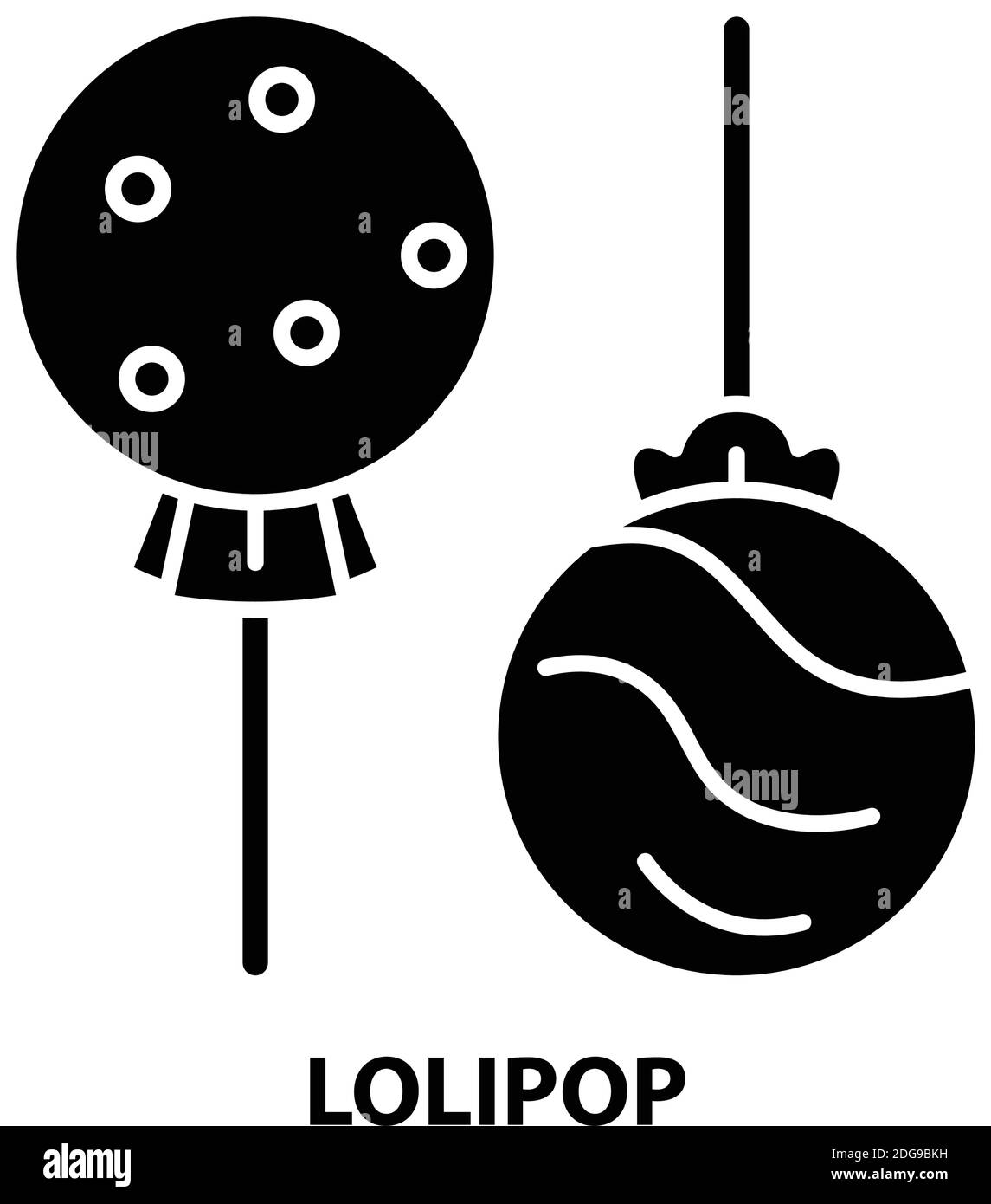 lolipop icon, black vector sign with editable strokes, concept ...