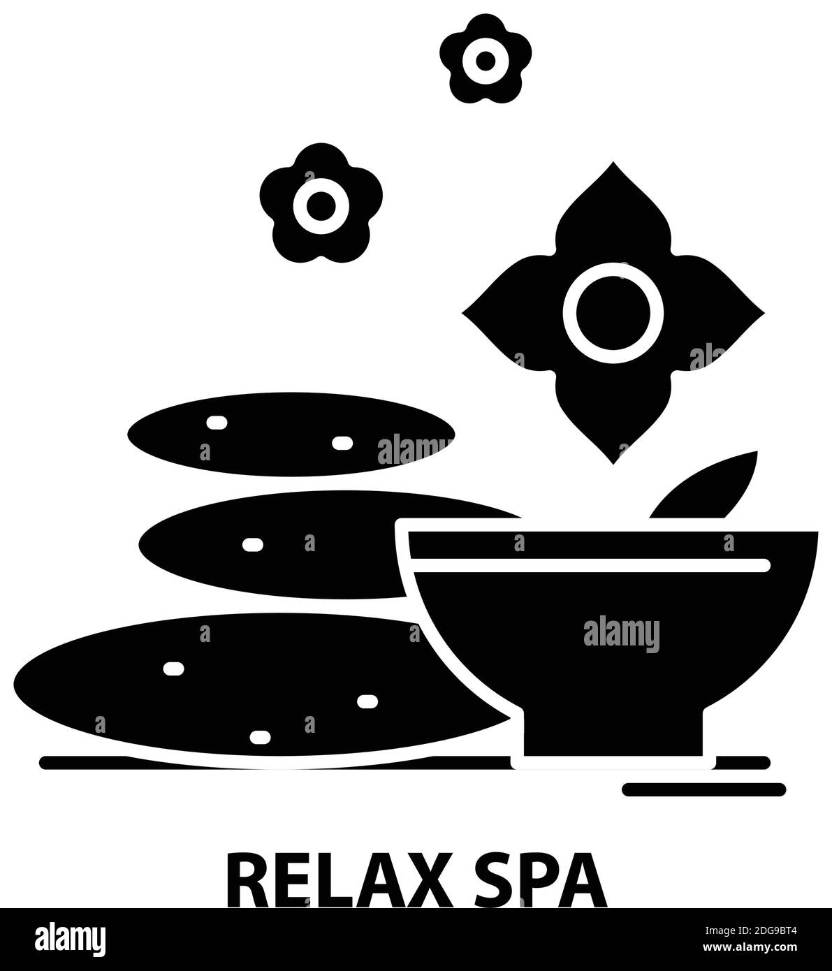 Relax Spa Icon Black Vector Sign With Editable Strokes Concept