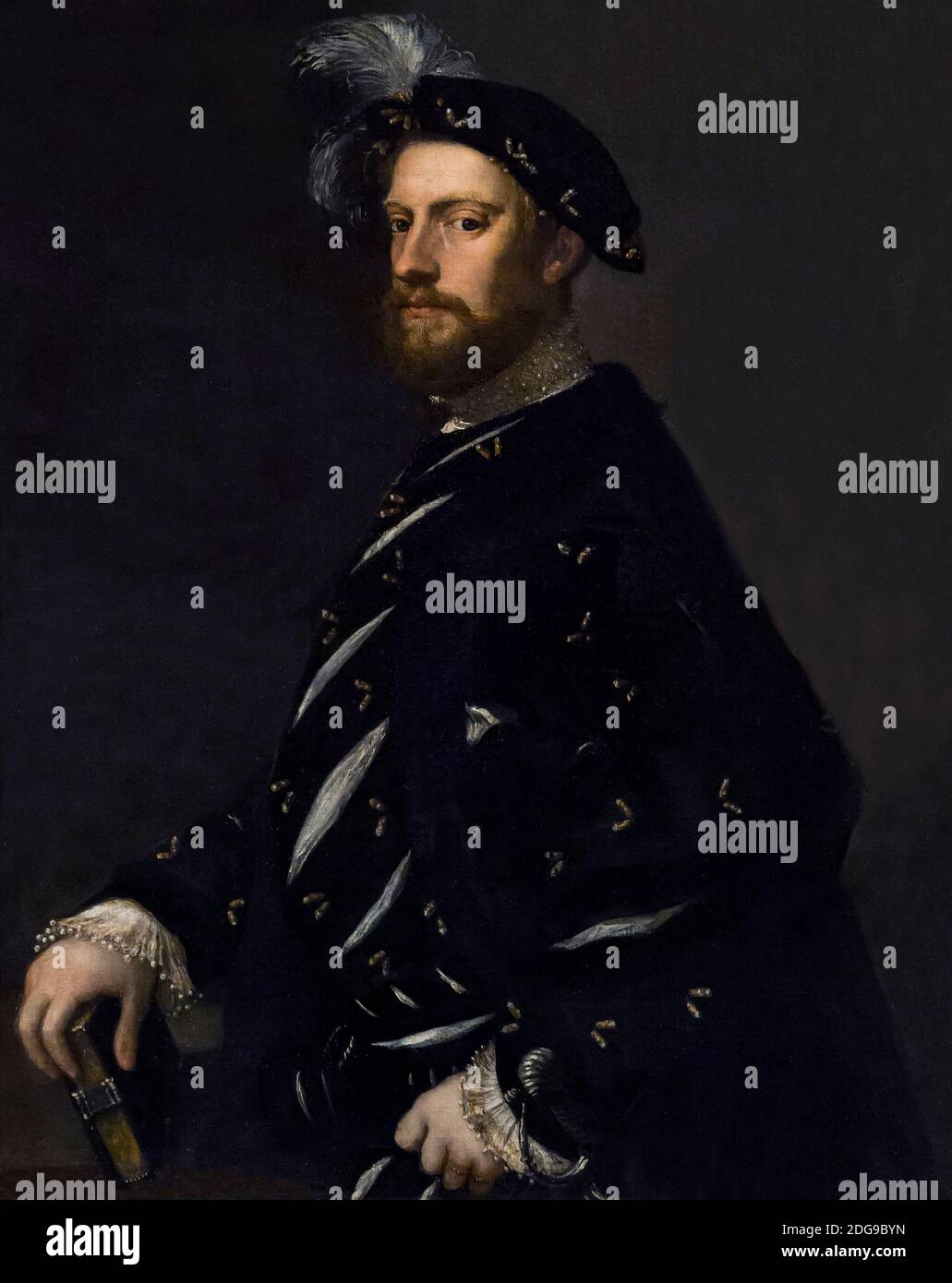 Portrait of a Man Holding a Book, Titian, circa 1450 Stock Photo - Alamy