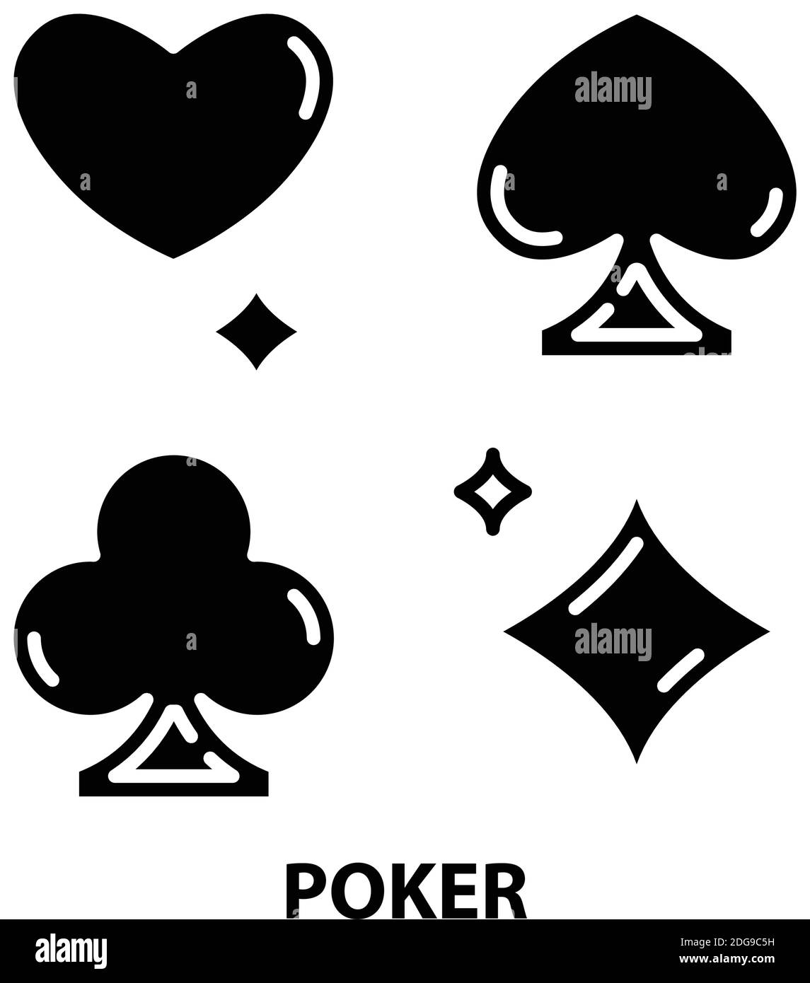 poker icon, black vector sign with editable strokes, concept ...