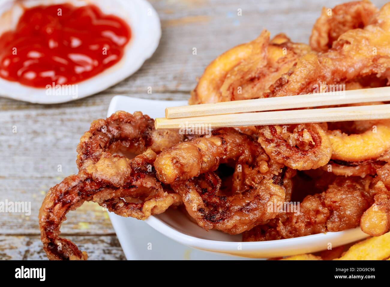 Homemade Breaded Fried Calamari Stock Photo - Alamy