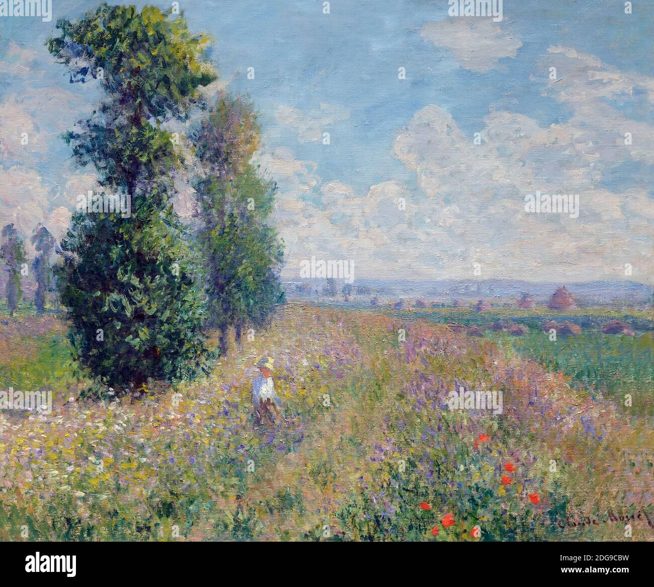 Meadow with Poplars, Claude Monet, circa 1875 Stock Photo - Alamy