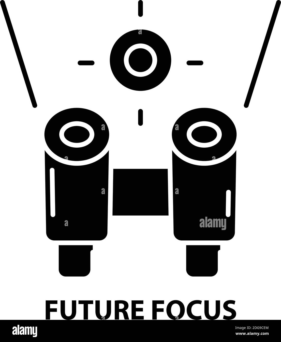 future focus icon, black vector sign with editable strokes, concept ...