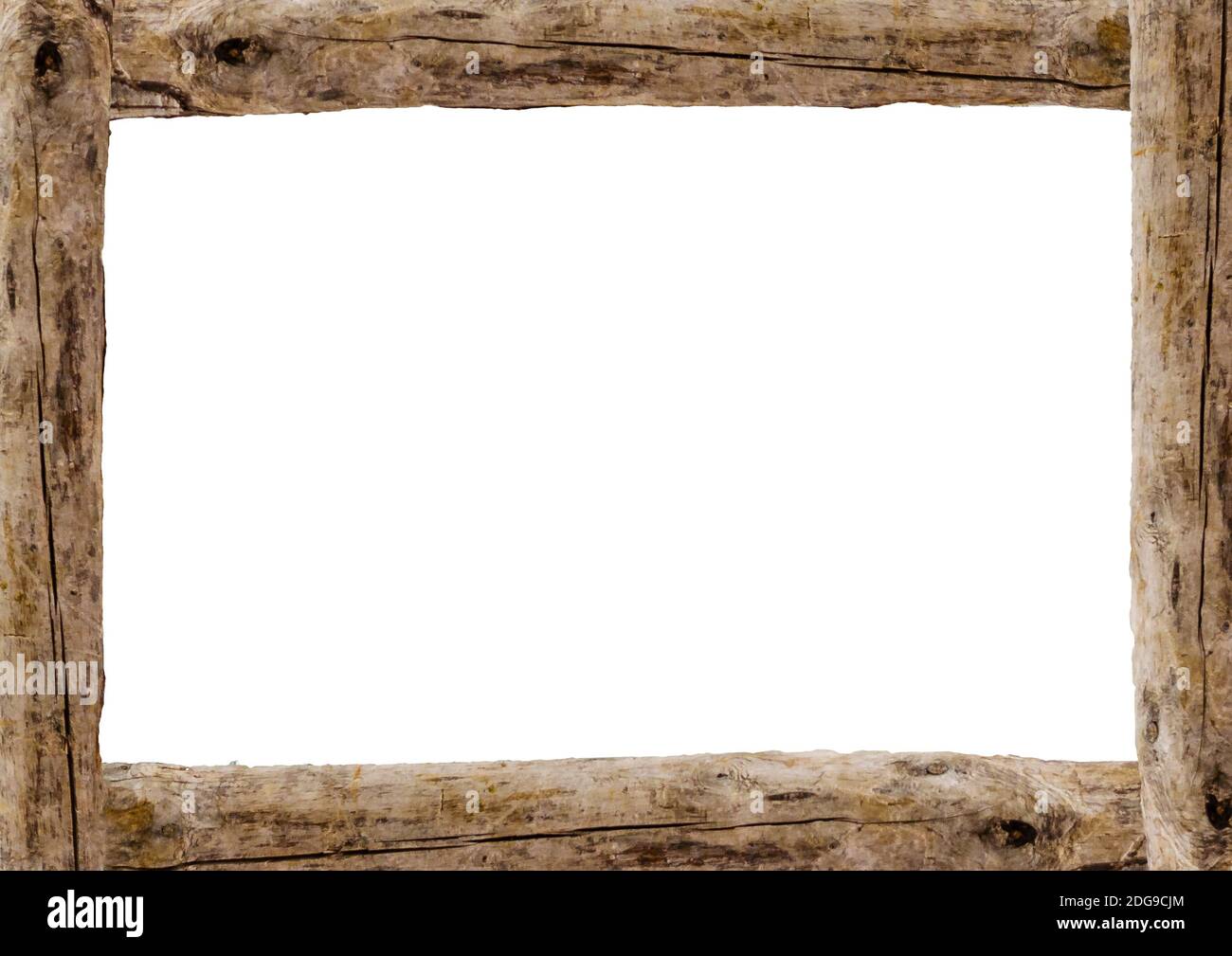 Landscape Blank Frame with Wooden Edges Stock Photo - Alamy