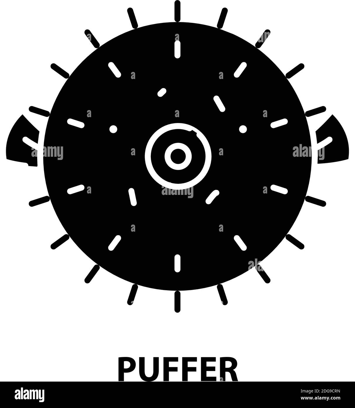 puffer icon, black vector sign with editable strokes, concept ...