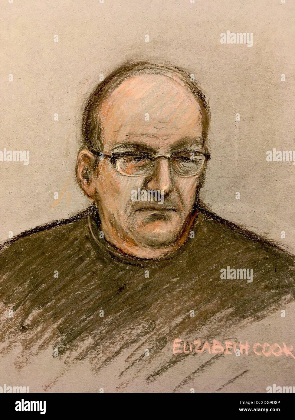 Court artist sketch by Elizabeth Cook of David Fuller appearing via ...