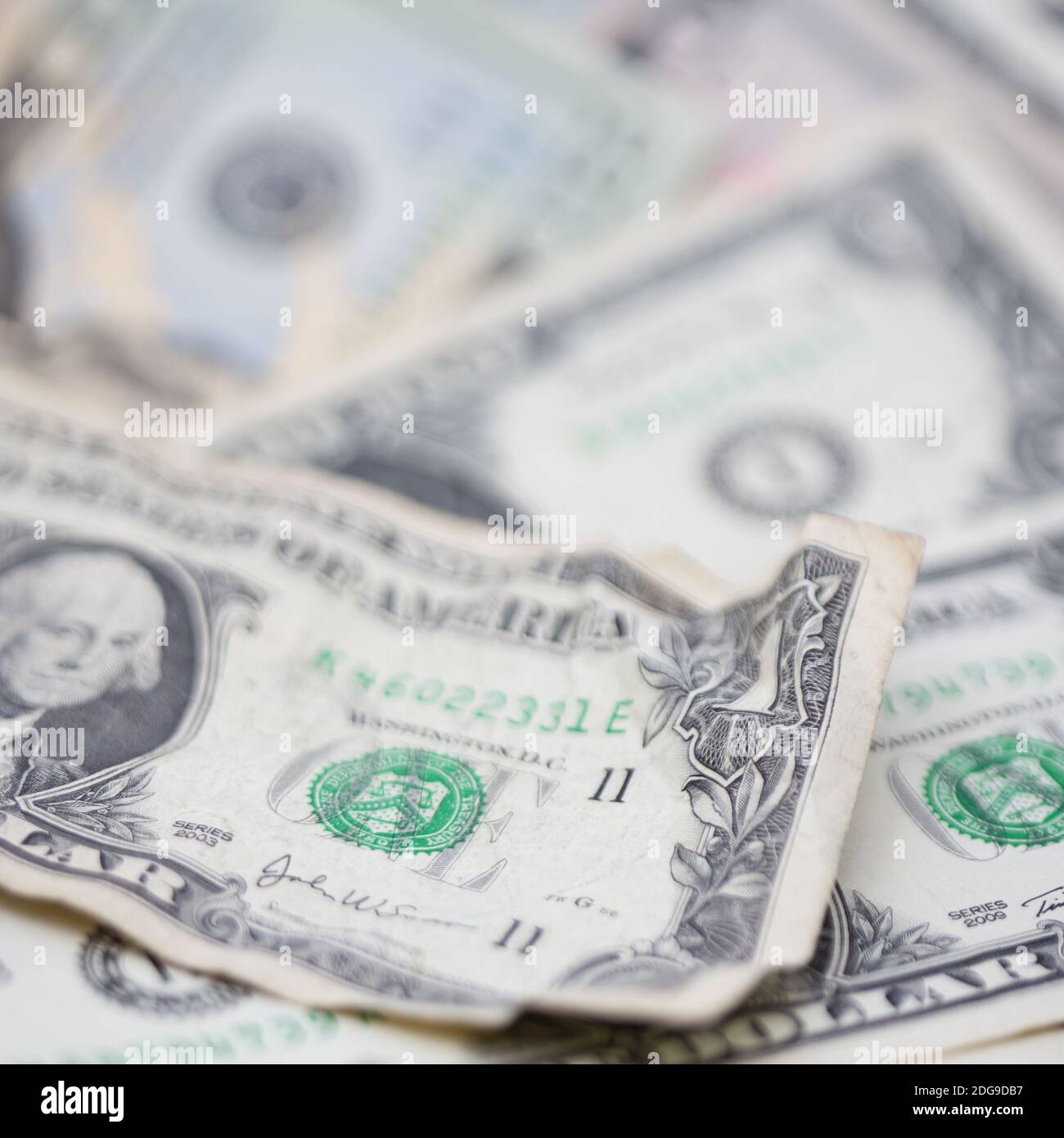 Blurred crumpled dollar money background Stock Photo - Alamy