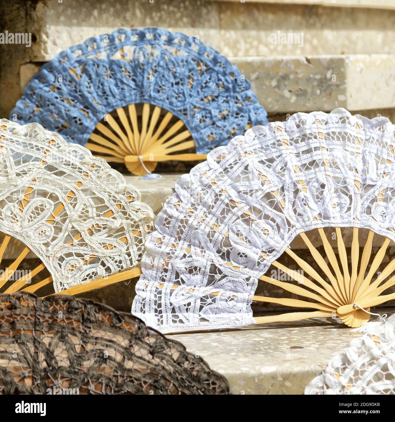 The handmade paper fan exposure Stock Photo - Alamy