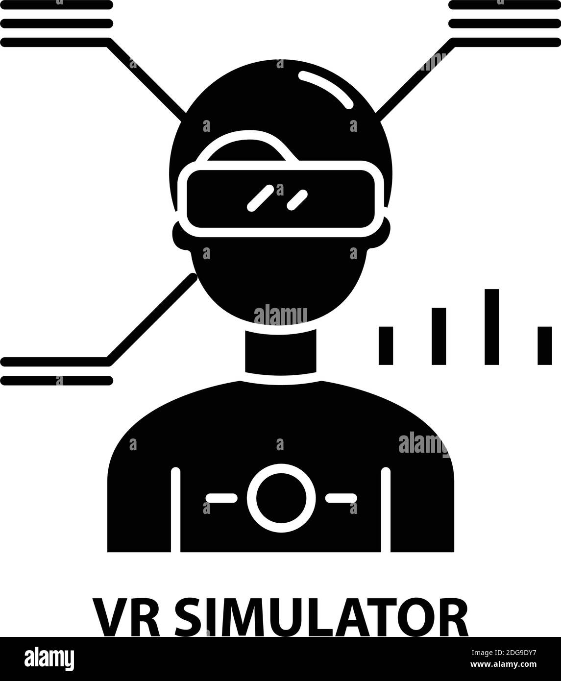 vr simulator icon, black vector sign with editable strokes, concept illustration Stock Vector ...