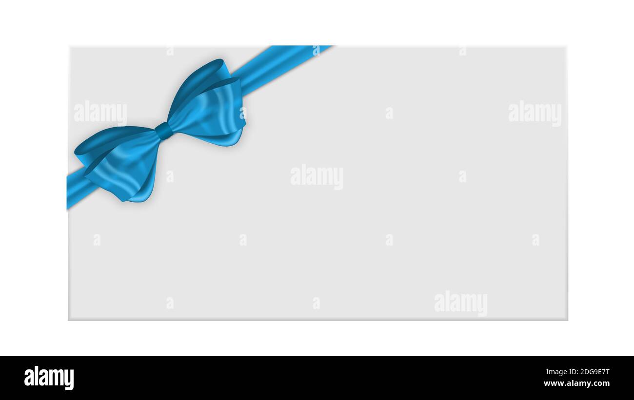 Gift Card Template with Bow and Ribbon Illustration Stock Photo - Alamy